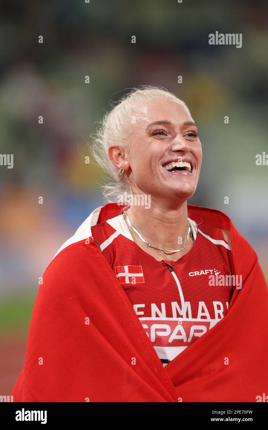 Ida KARSTOFT celebrating her Bronze Medallist in the 200m at the ...