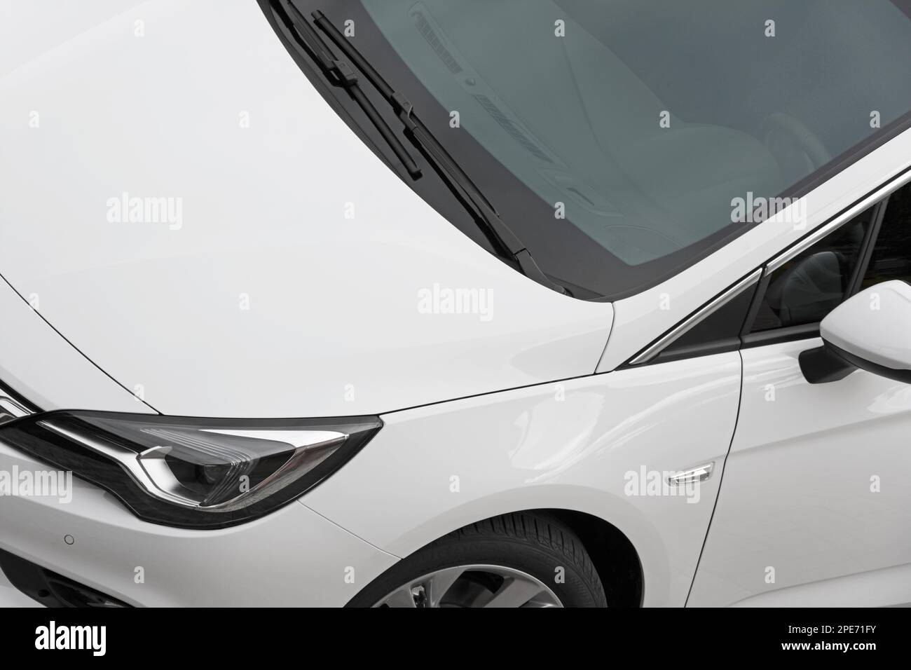 A modern white car, format filling Stock Photo - Alamy