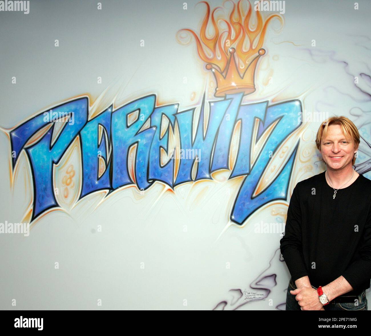 Artist Keith Hanson of South Easton, Mass., is seen at Dave Perewitz's ...