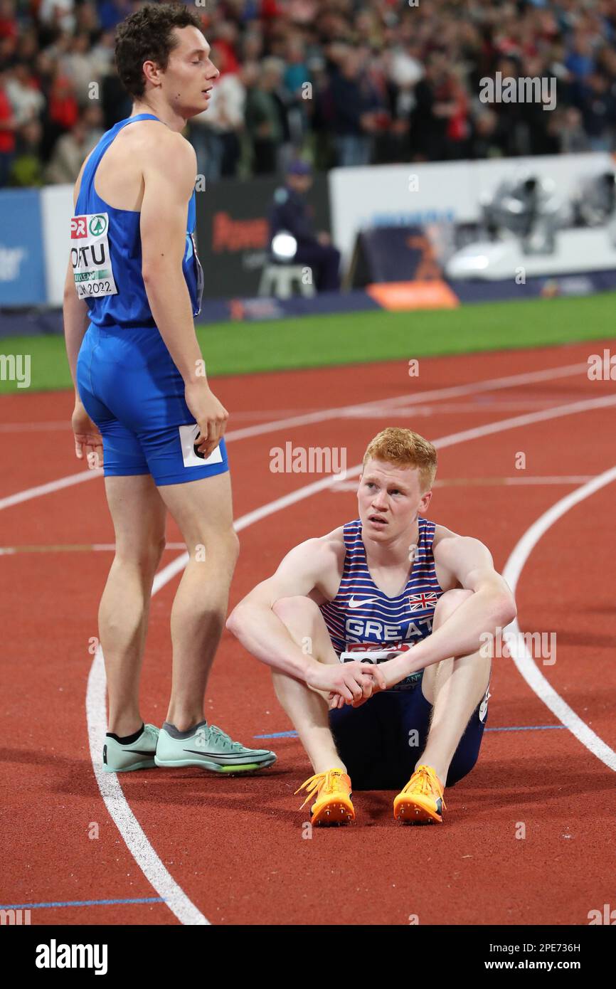 Charles DOBSON & Filippo TORTU after the finish of the 200m Final at ...