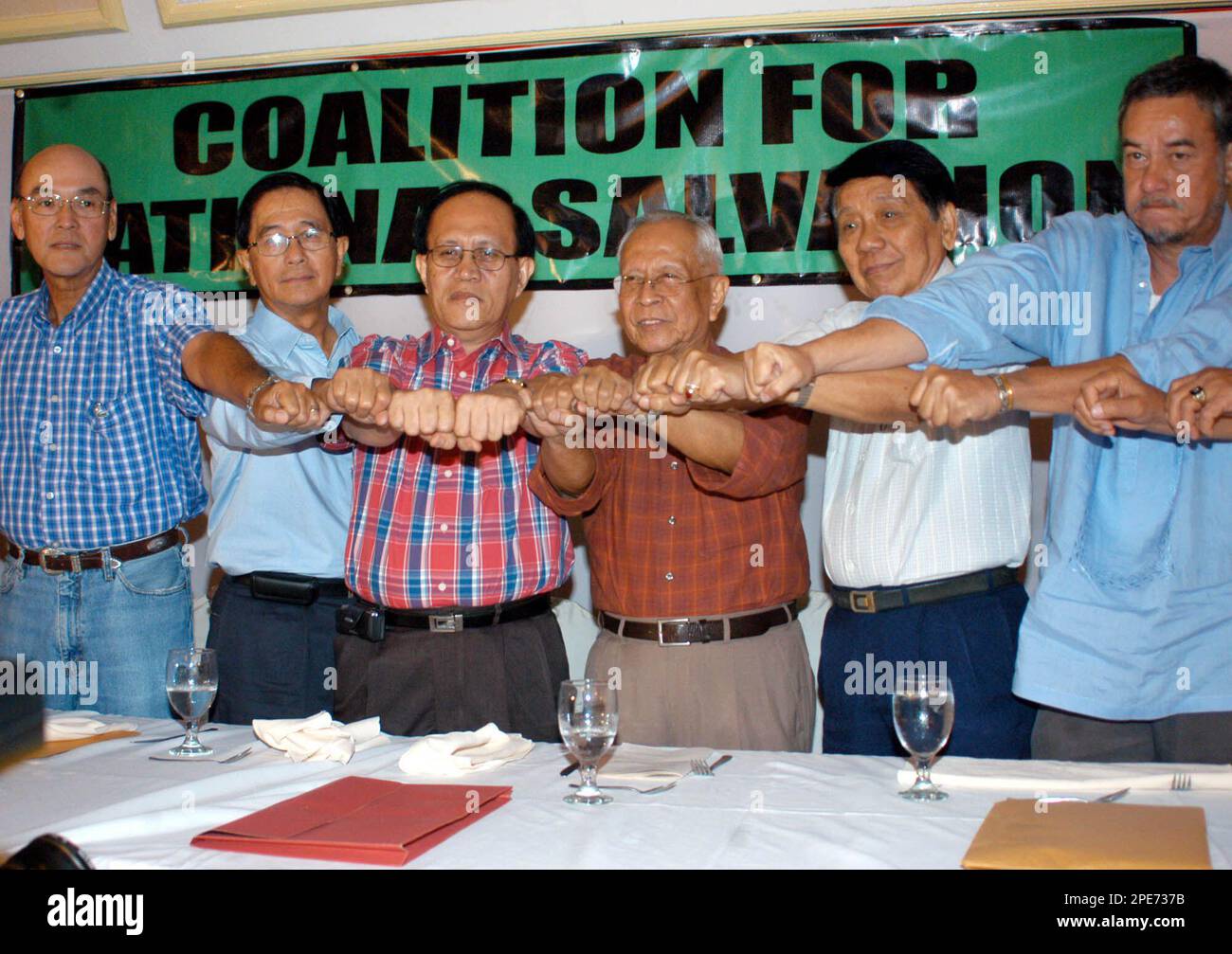 Opposition leaders headed by former Defense Secretary Fortunato Abat ...