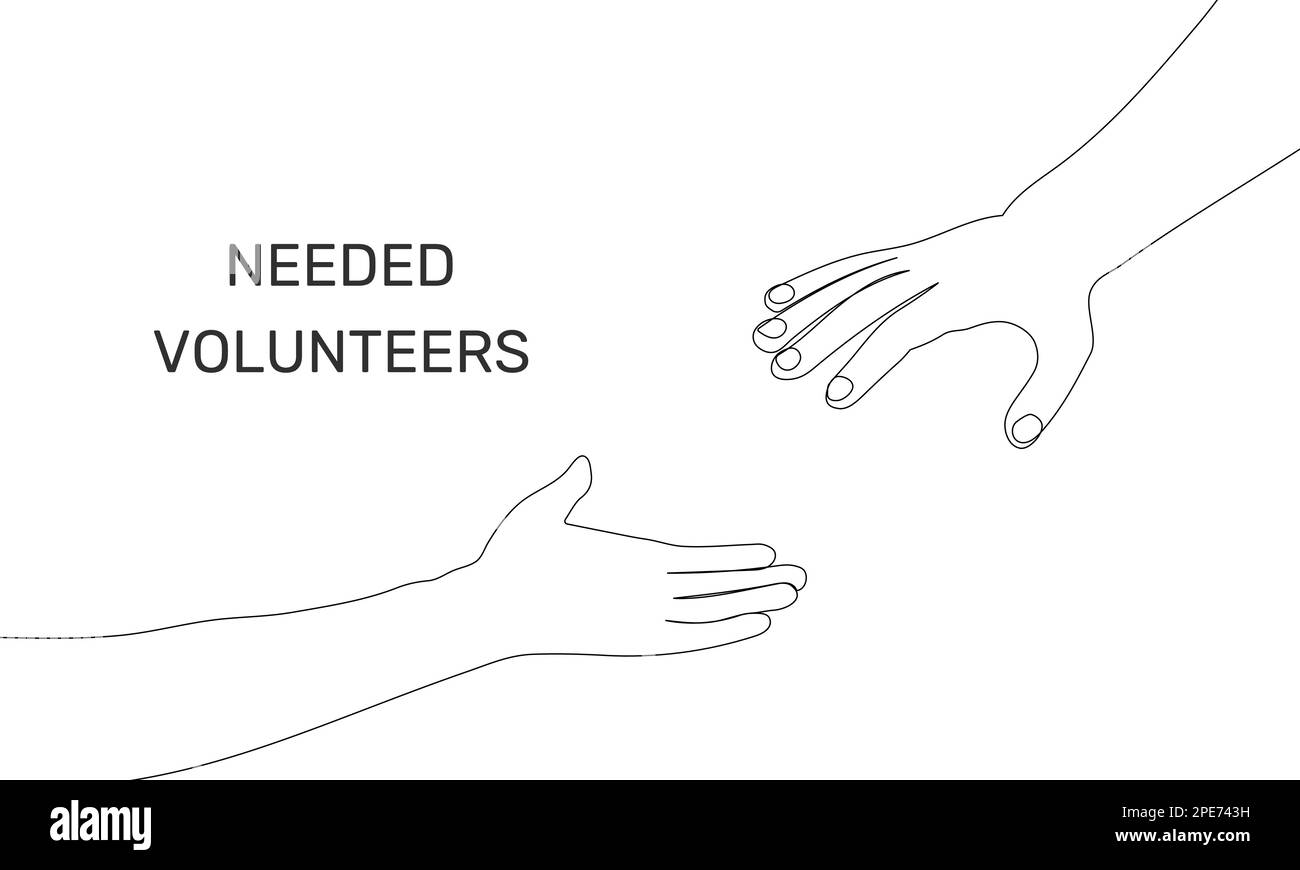Volunteering. A human hand offers help and support. National Volunteer ...