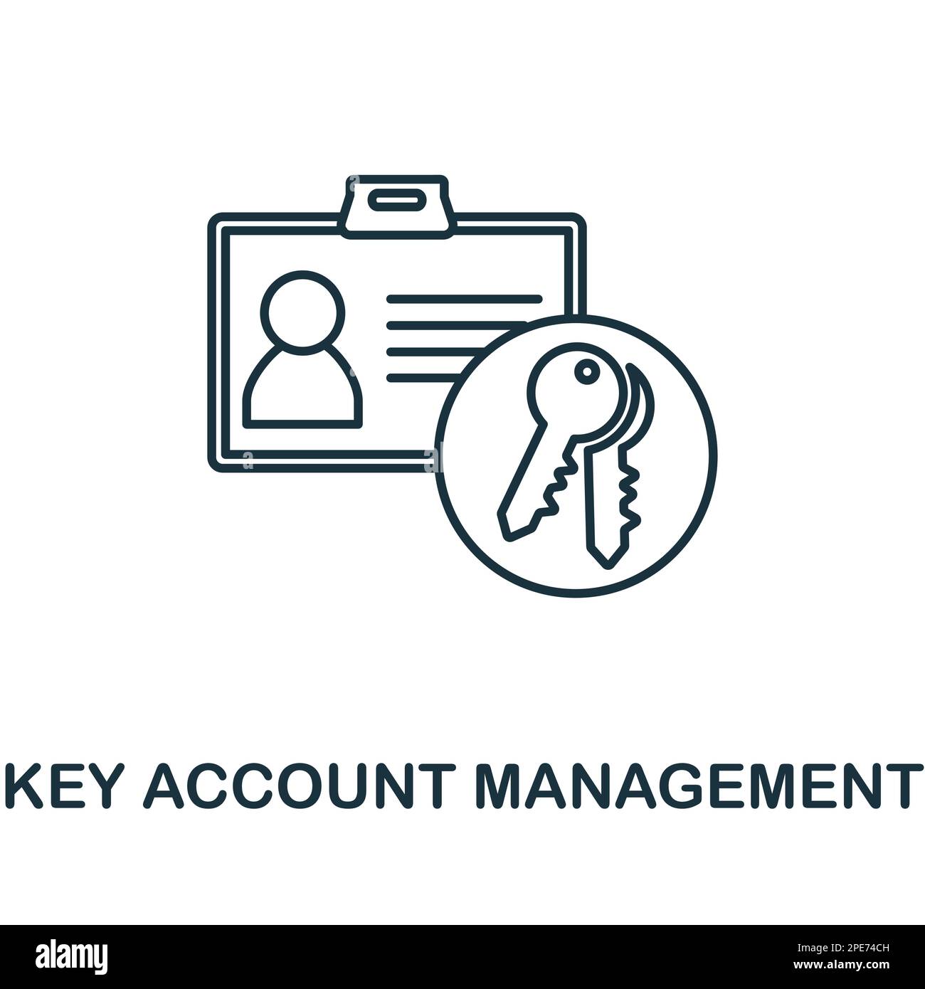Key Account Management line icon. Colored element sign from finance ...
