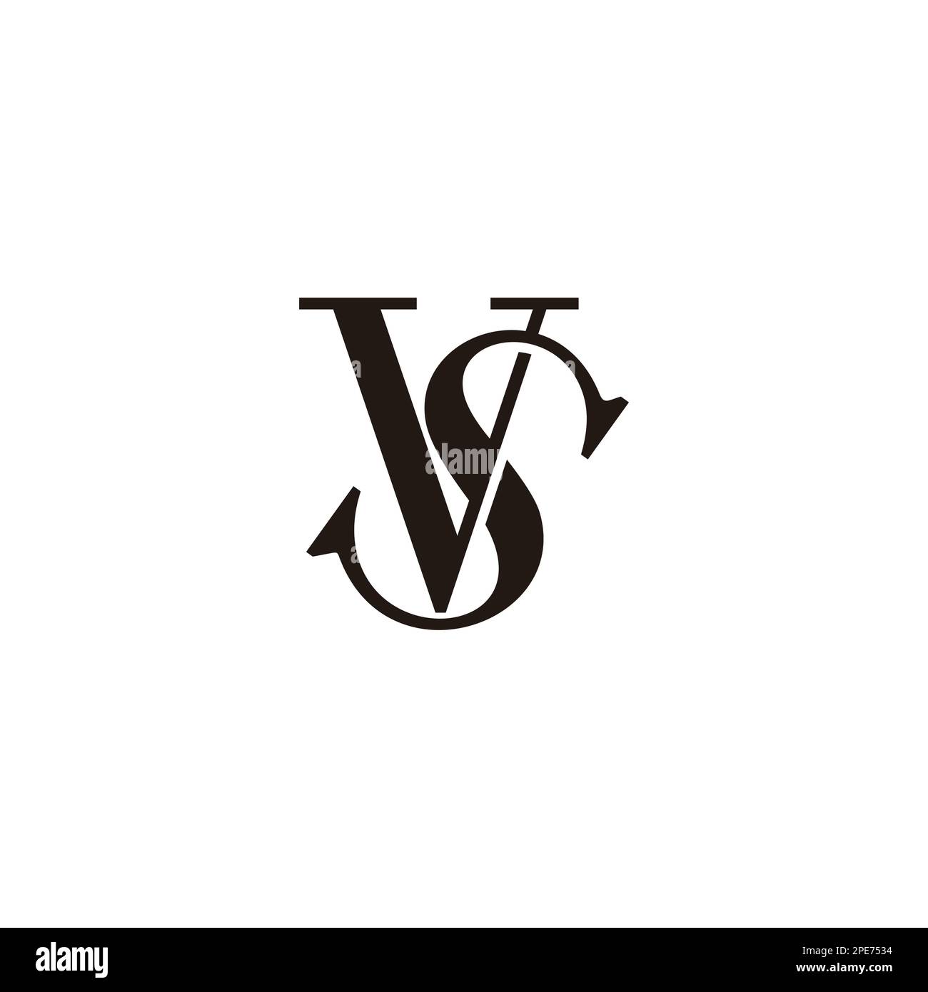 letter vs linked overlapping logo vector Stock Vector Image & Art - Alamy