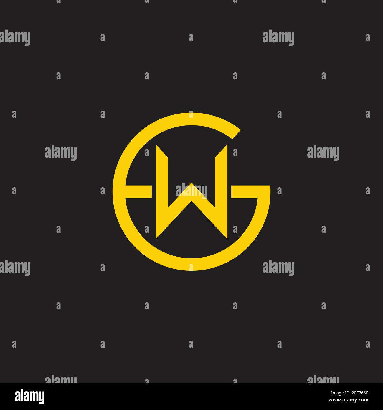 letter gw gold round logo vector Stock Vector Image & Art - Alamy