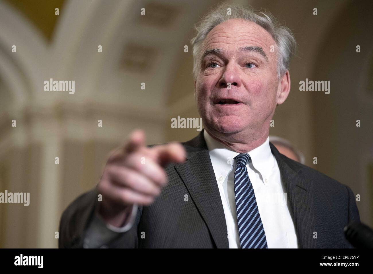 Washington, United States. 14th Mar, 2020. Sen. Tim Kaine, D-VA, speaks ...