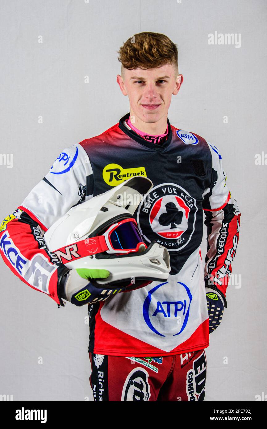 Jake Mulford of Belle Vue Aces, their Rising Star rider, during the ...