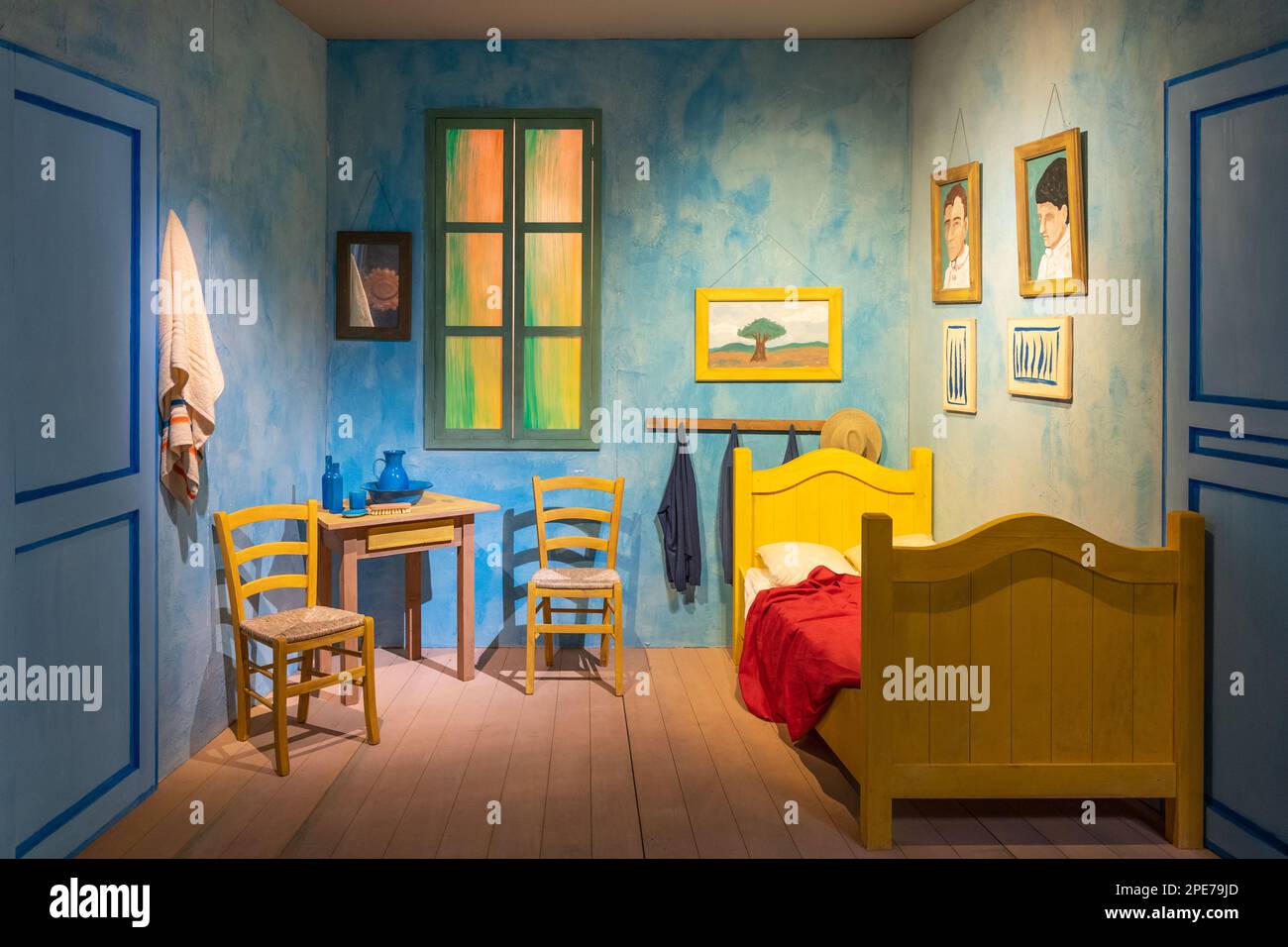 A mock up of Vincent van Gogh's bedroom in Arles, France from an ...