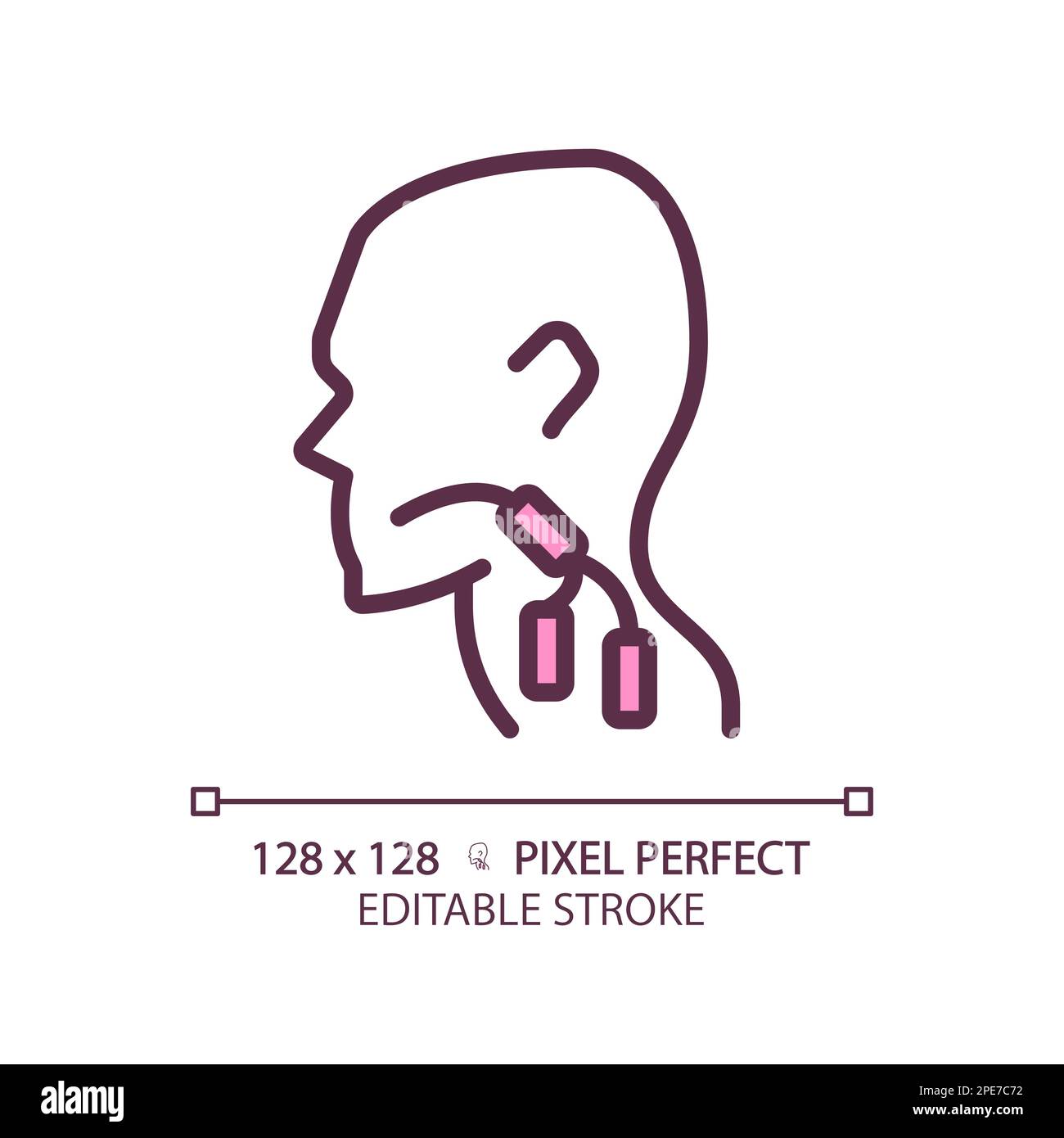 Lymph nodes pixel perfect RGB color linear icon Stock Vector Image ...