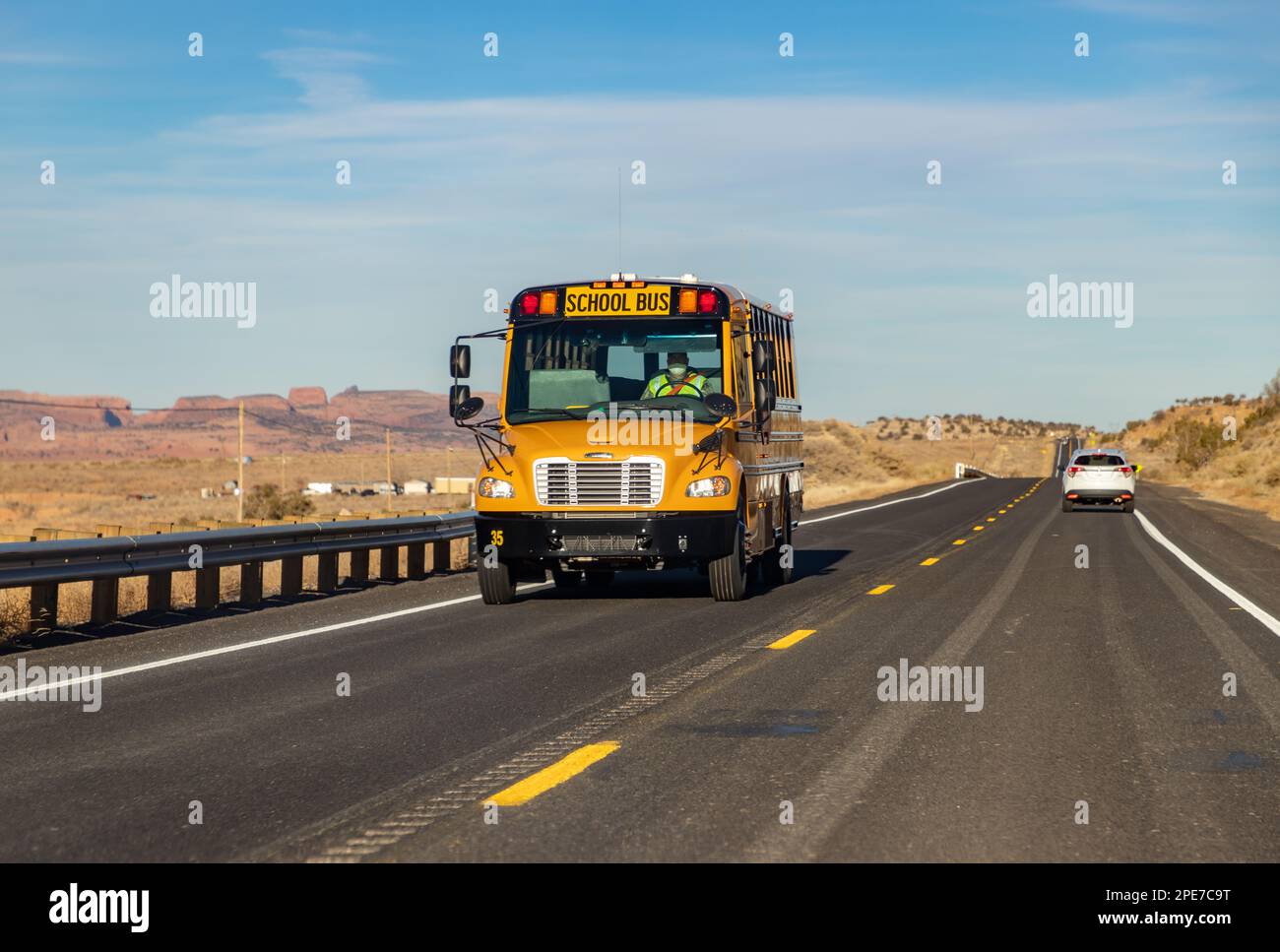 A picture of an American yellow schoolbus in Arizona Stock Photo - Alamy