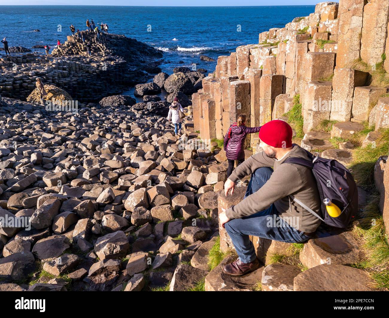 GIANT'S CAUSEWAY, NORTHERN IRELAND, UK - NOVEMBER 05 2022 : People ...