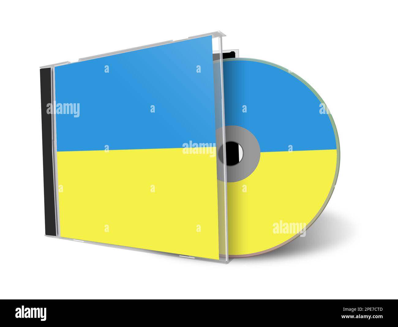CD or DVD blank template Ukrainian flag for presentation layouts and ...