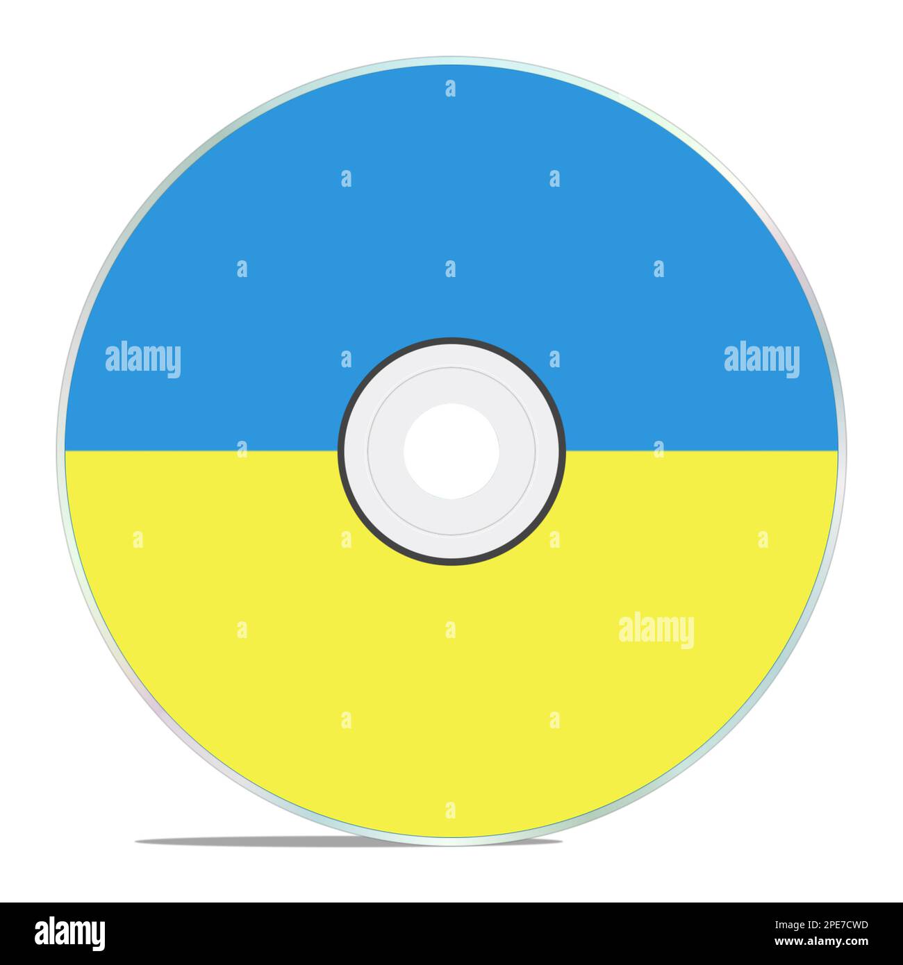 CD or DVD blank template Ukrainian flag for presentation layouts and ...