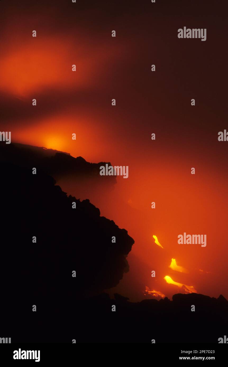 Active lava flow, Kilauea Volcano, Volcanoes N. P. Big Island, Hawaii ...