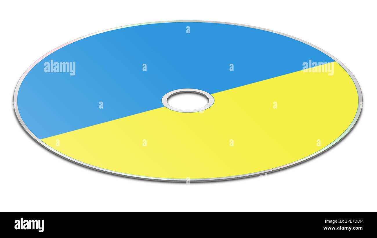 CD or DVD blank template Ukrainian flag for presentation layouts and ...