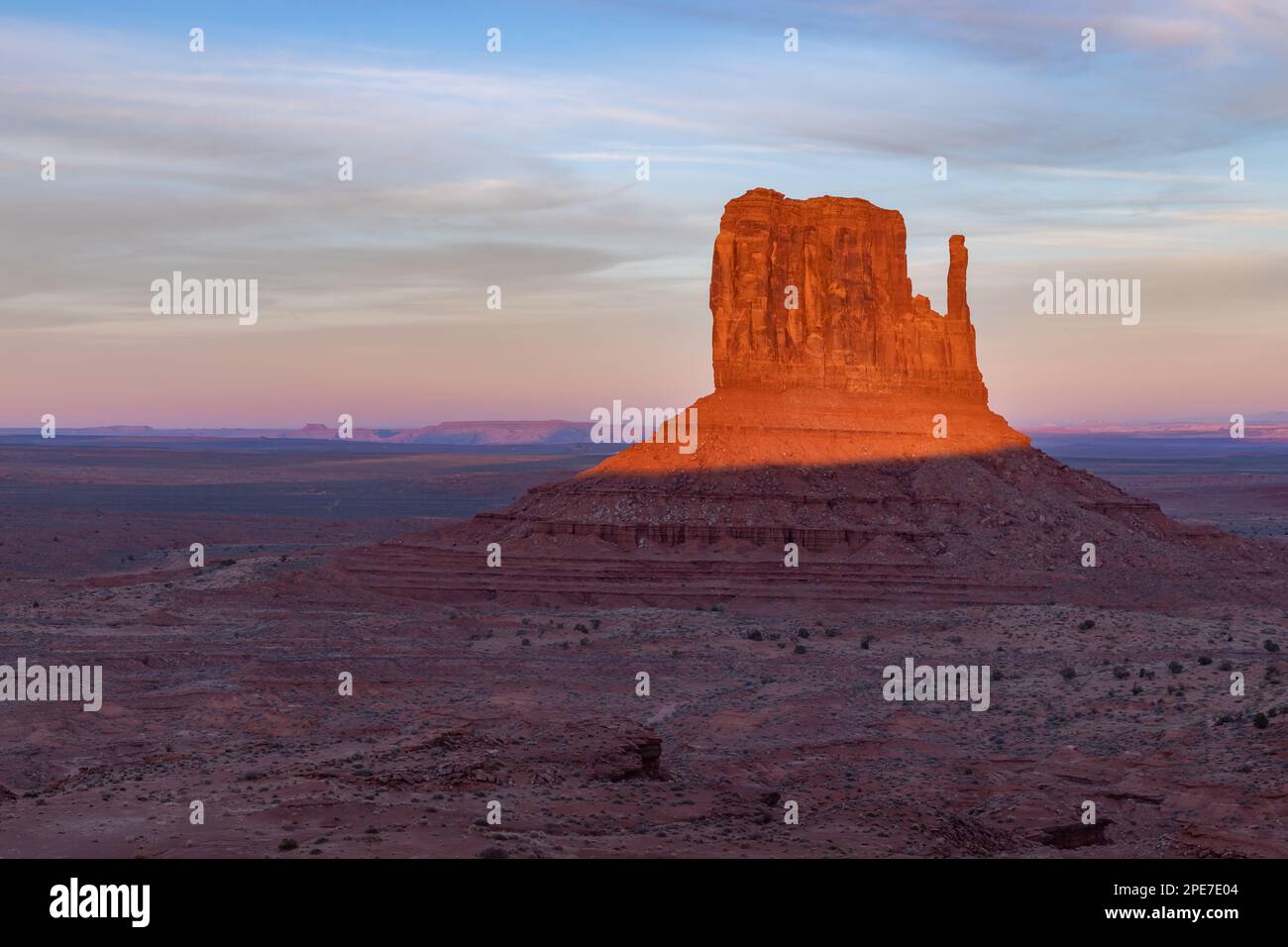 A picture of the West Mitten Butte rock formation of Monument Valley ...