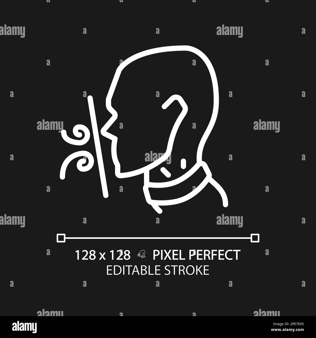 Suffocation pixel perfect white linear icon for dark theme Stock Vector ... Suffocation pixel perfect white linear icon for dark theme Stock Vector ...