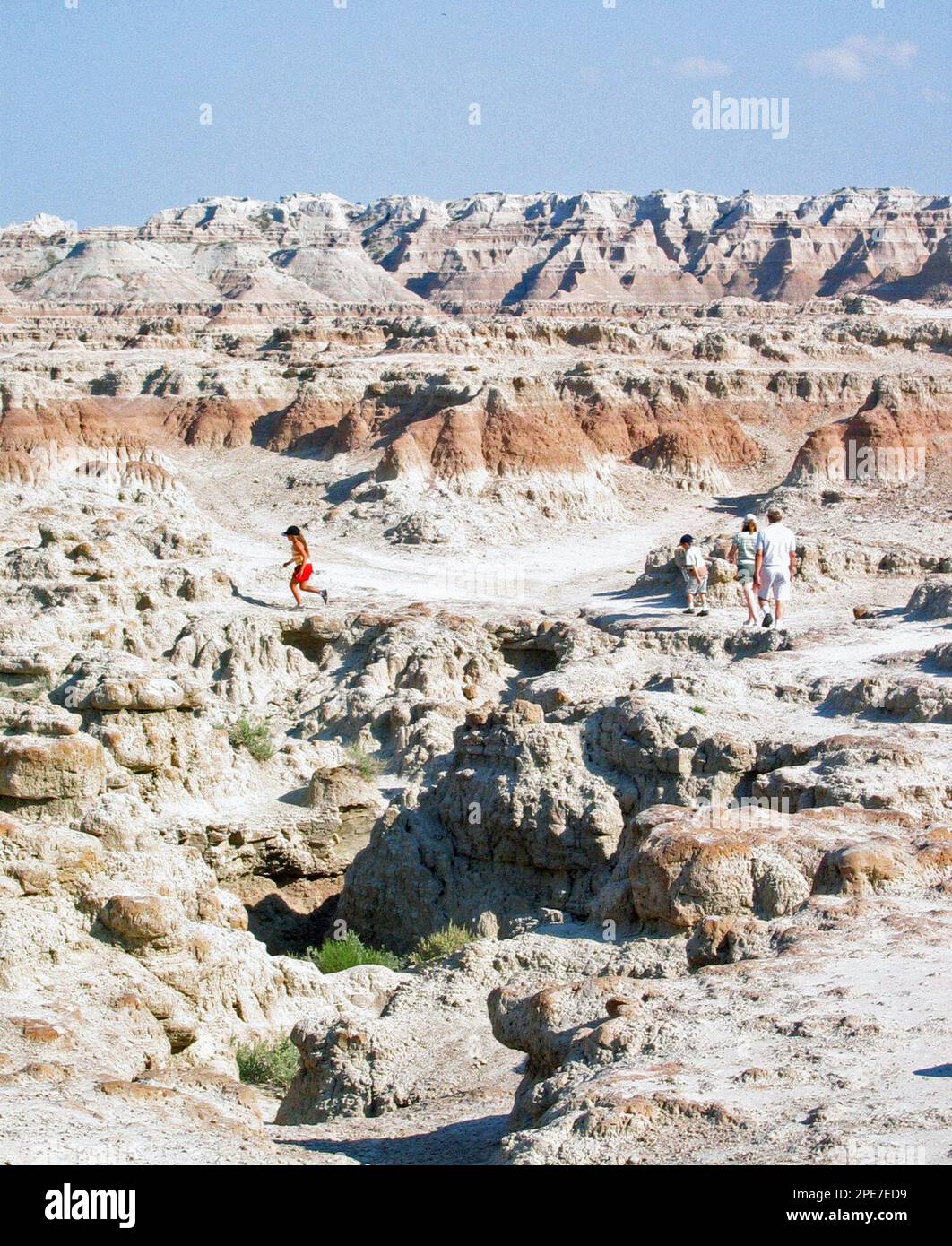 ** FOR IMMEDIATE RELEASE **Visitors are shown at Badlands National Park ...