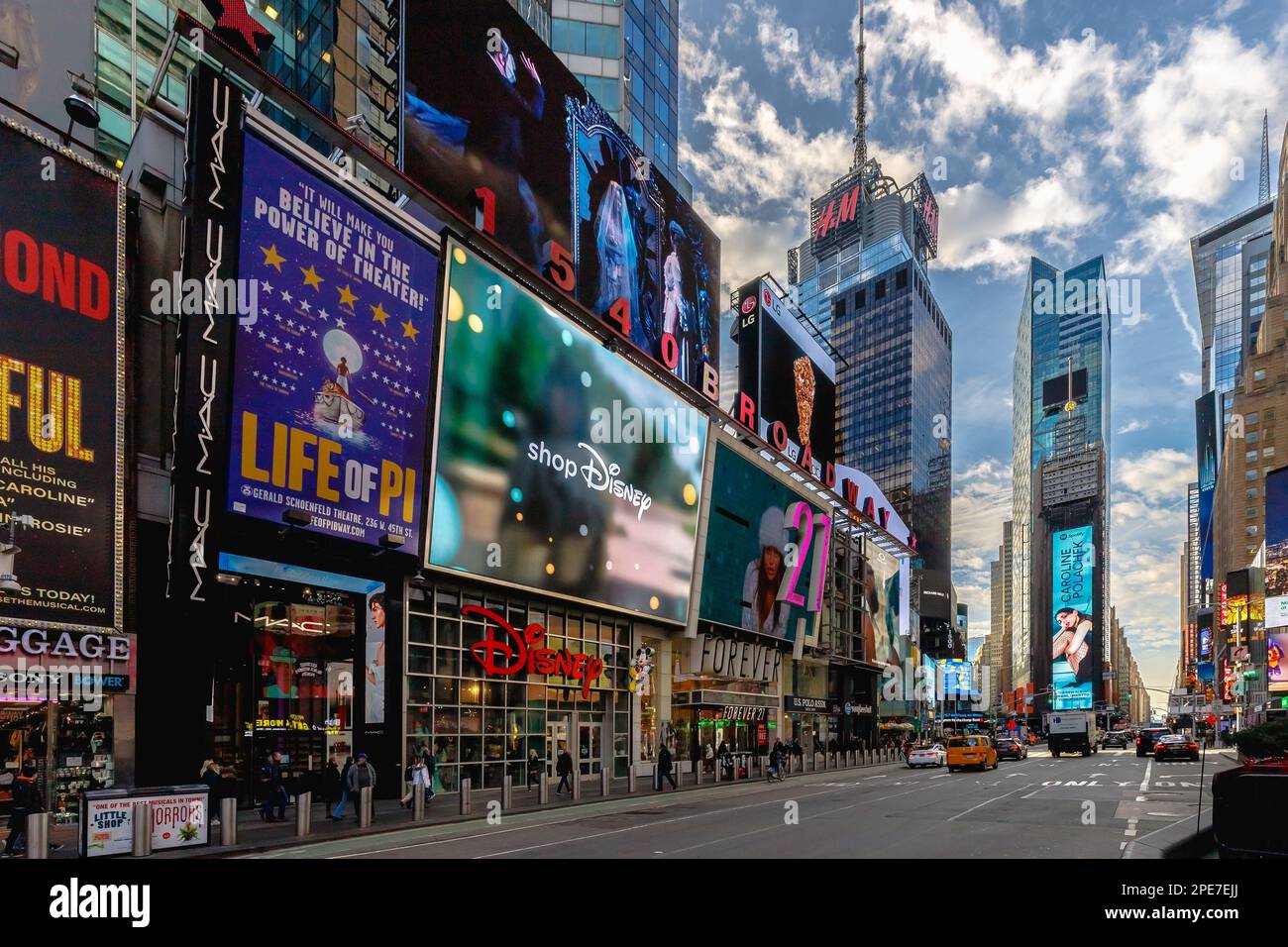 New York, Manhattan, USA - February 15, 2023: View of Times Square with ...