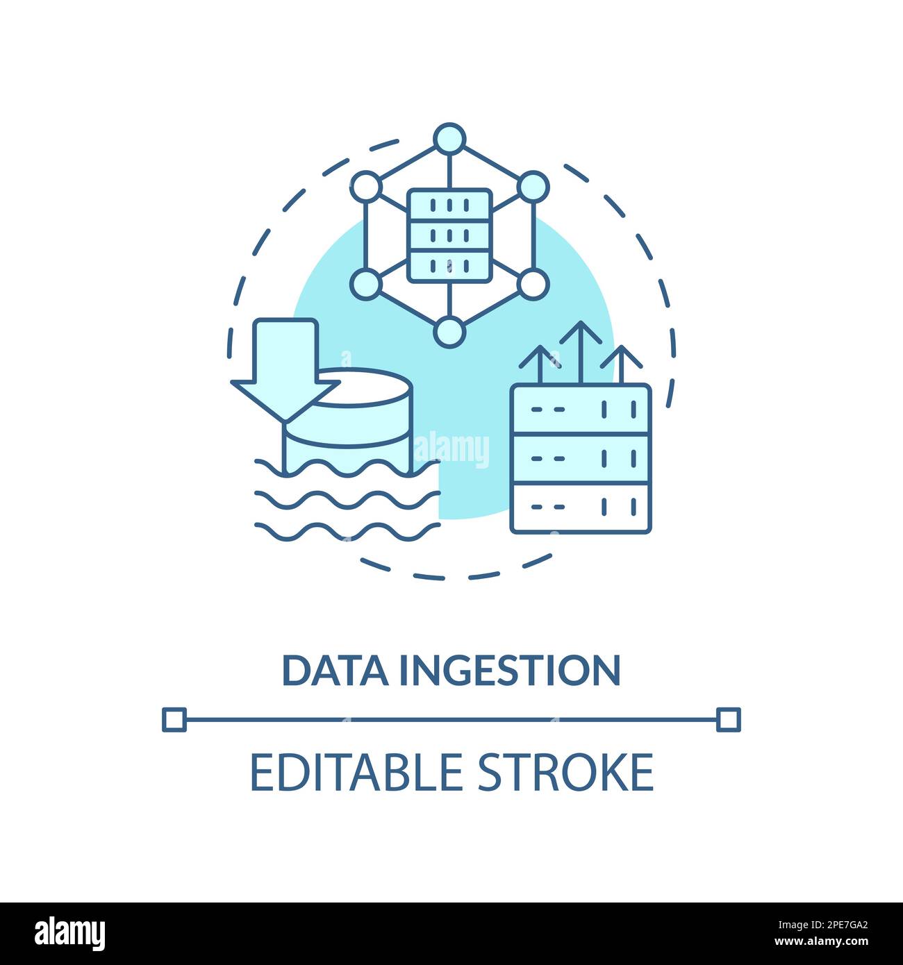 Data ingestion turquoise concept icon Stock Vector Image & Art - Alamy