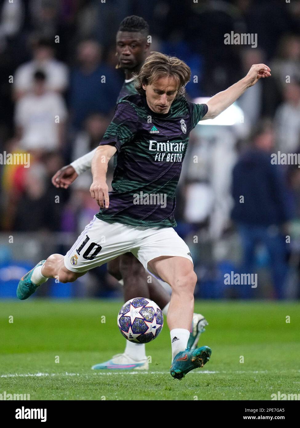 Real Madrid's Luka Modric warms up prior the Champions League, round of ...