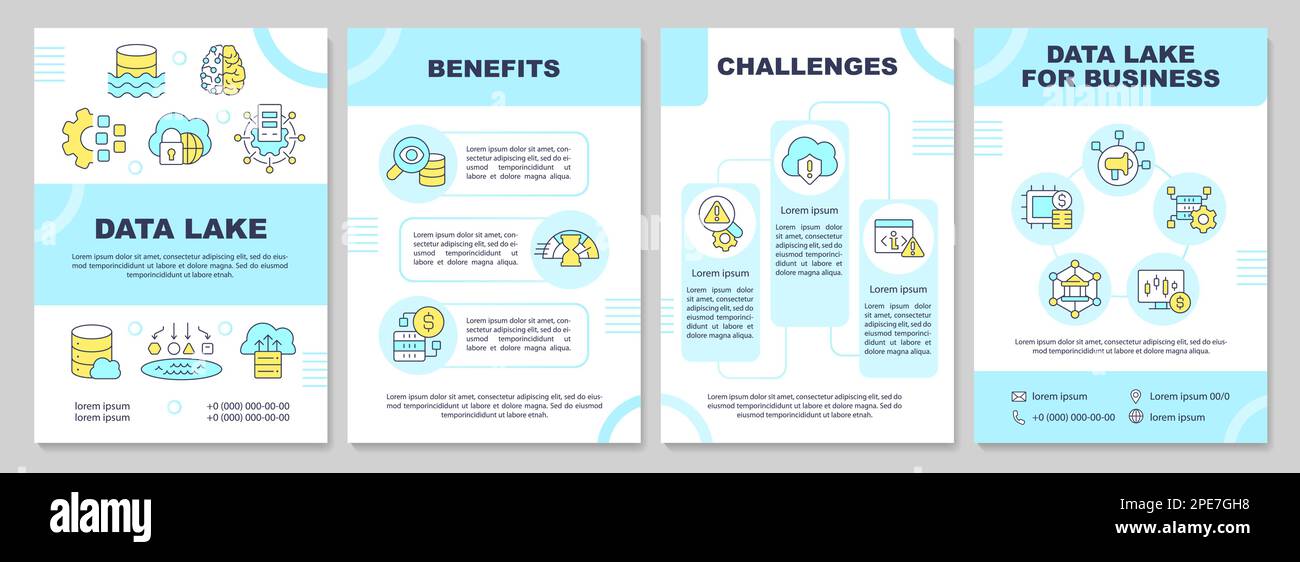 Data lake turquoise brochure template Stock Vector Image & Art - Alamy