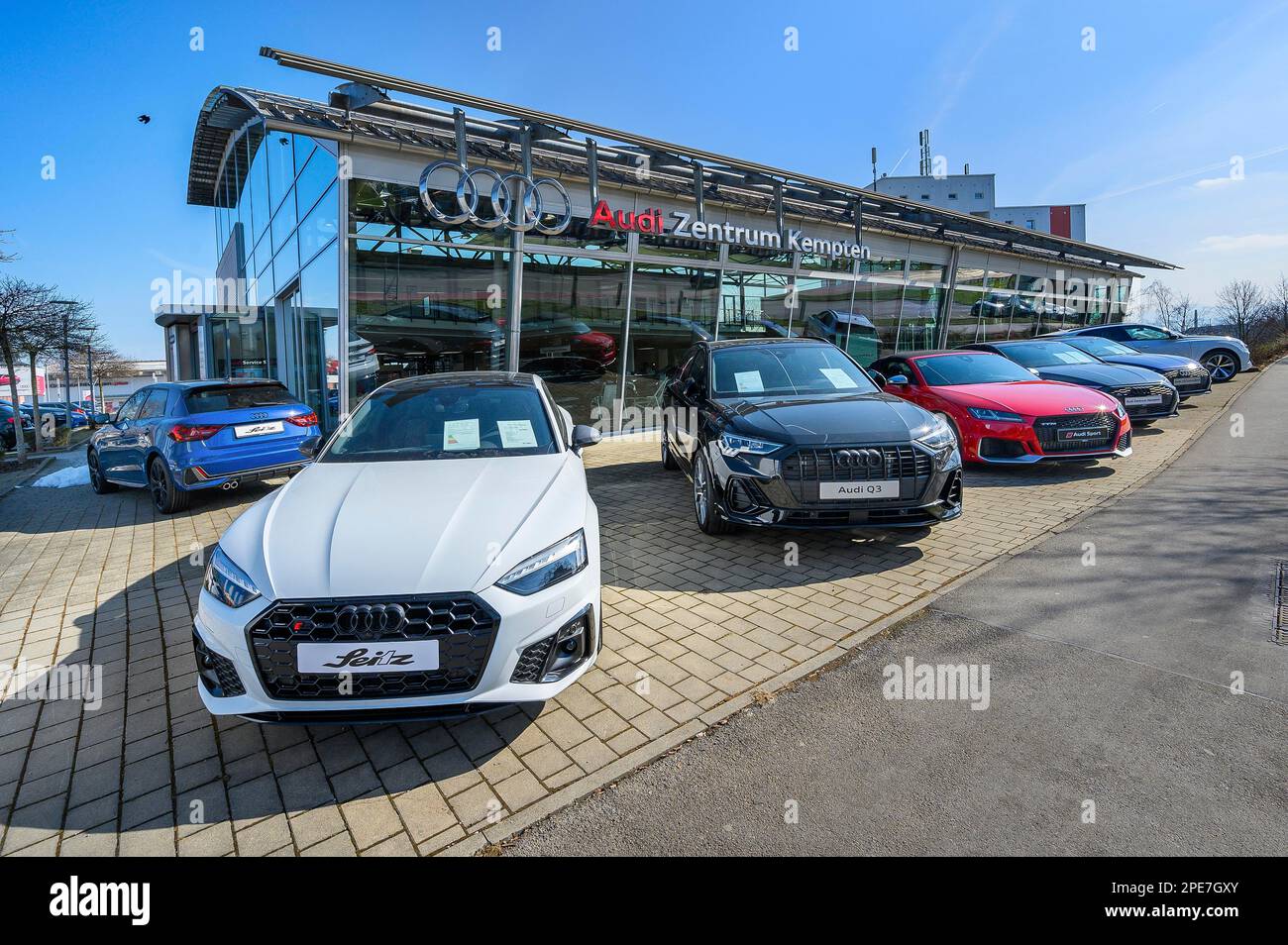 Car dealership, Audi Centre Kempten, Allgaeu, Bavaria, Germany Stock ...
