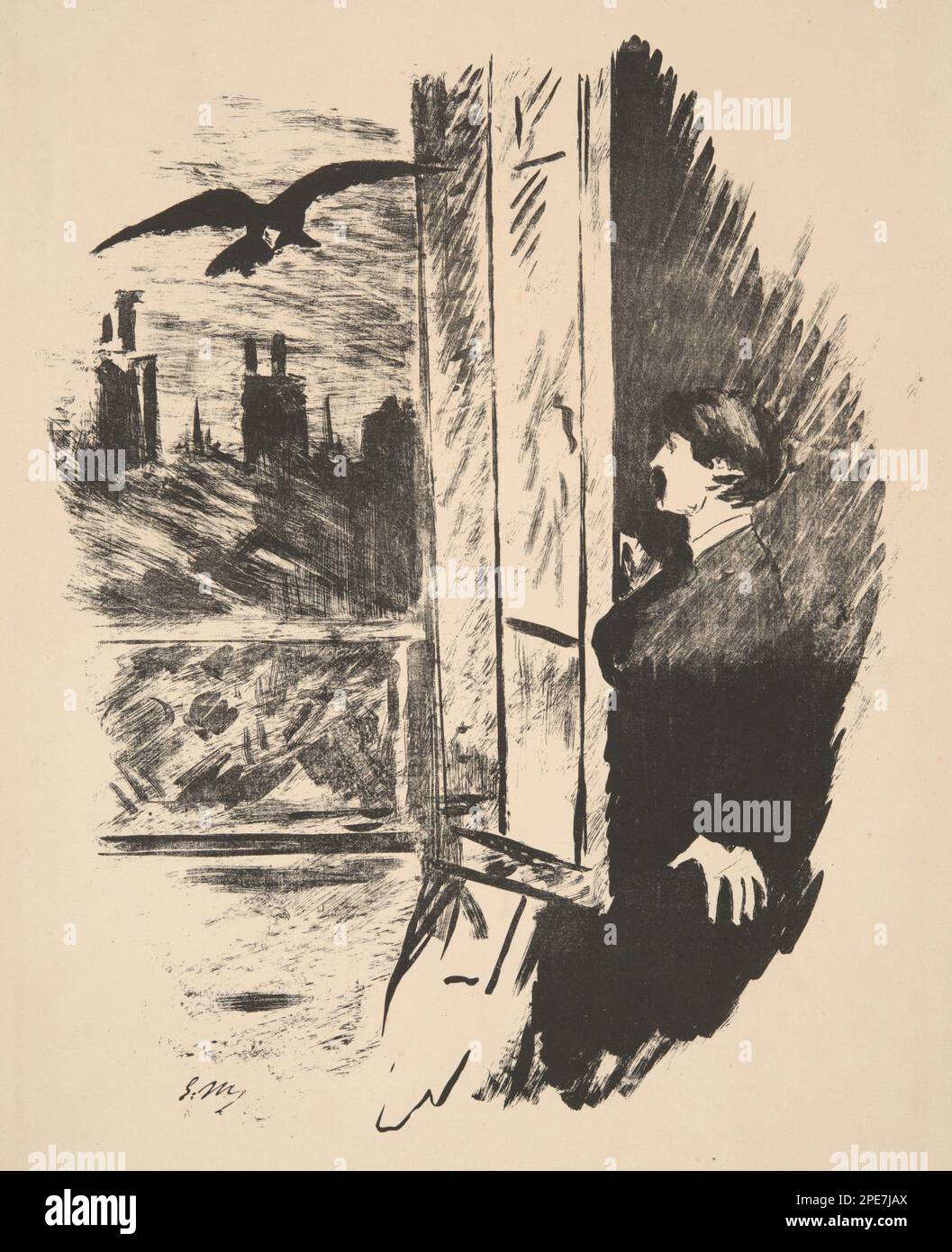 The Raven (Le corbeau): Open Here I Flung the Shutter 1875 by Edouard ...