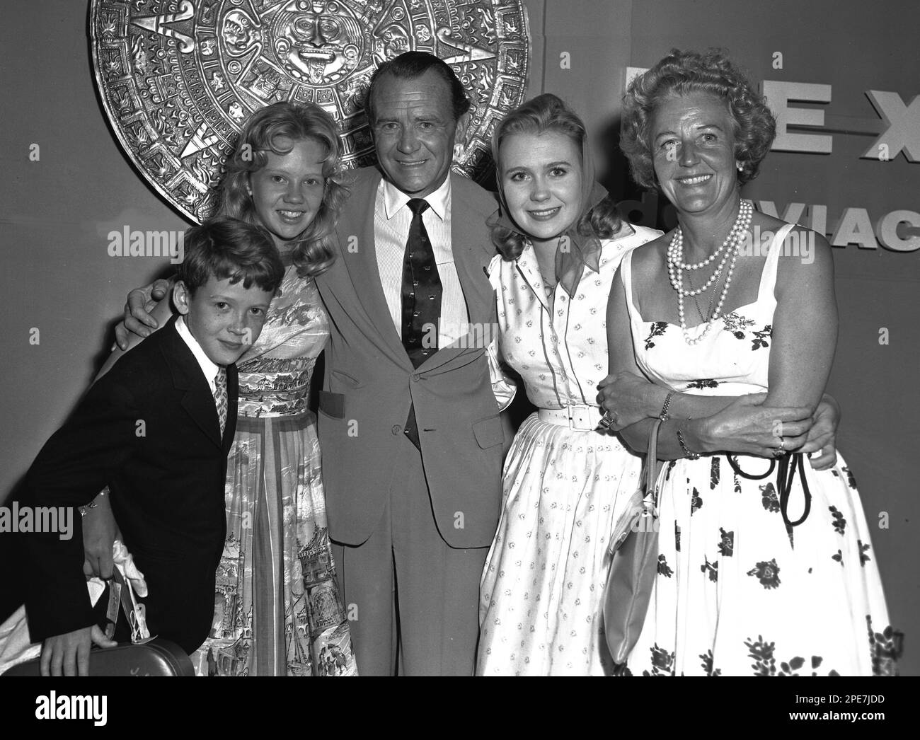 British actor John Mills, and his family after they arrived in Los ...