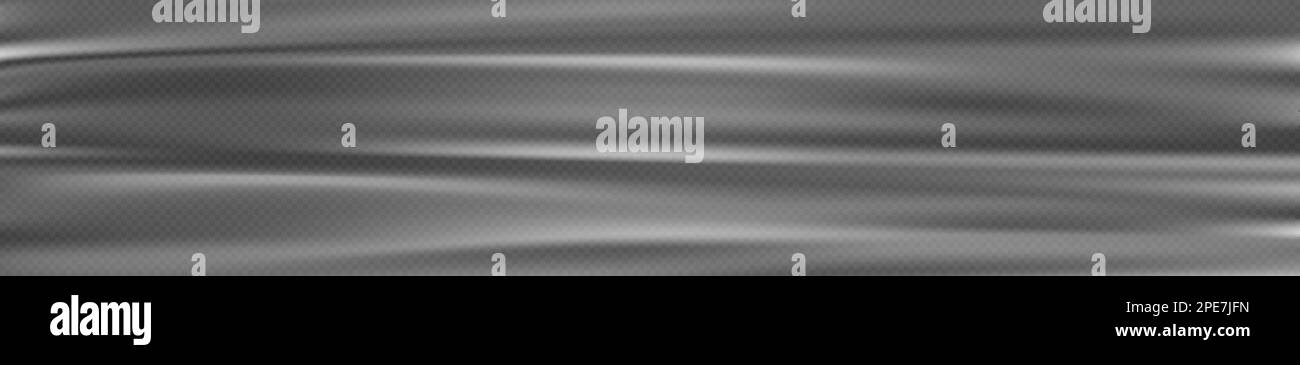 Plastic film, realistic stretch wrap, wrinkled polyethylene texture ...