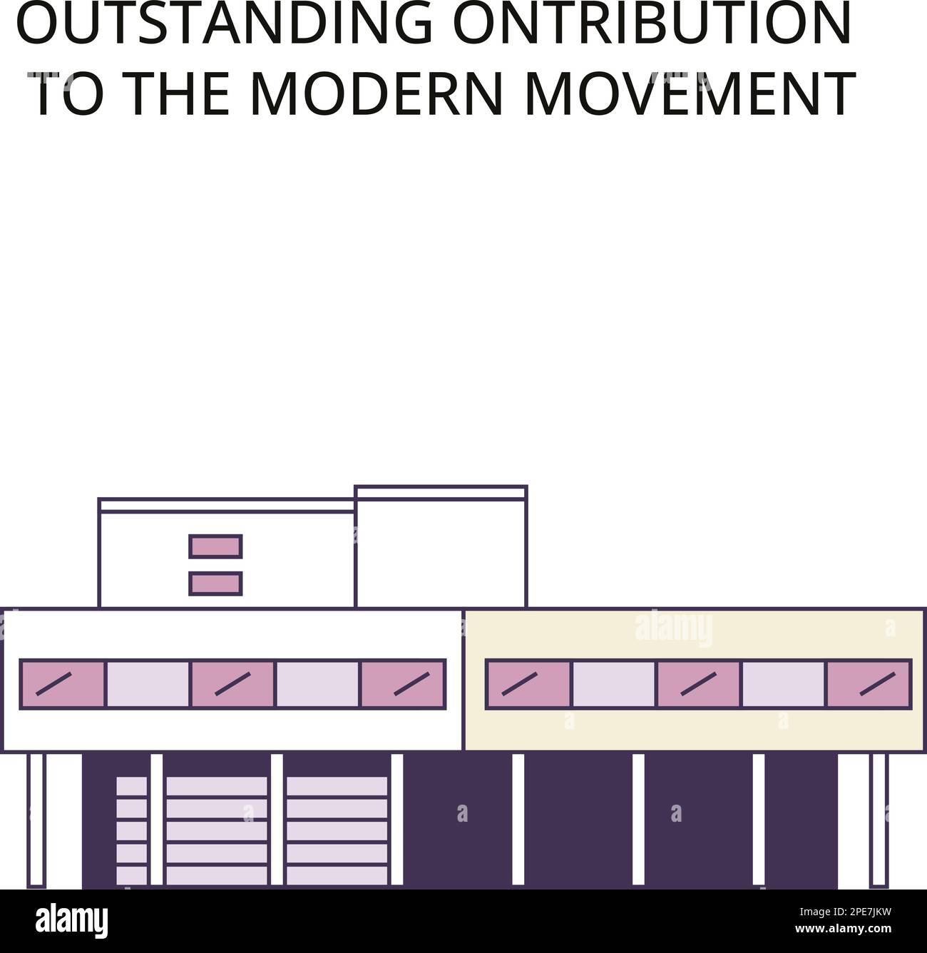 France, Modern Movement Buildings Landmark tourism landmarks, vector ...