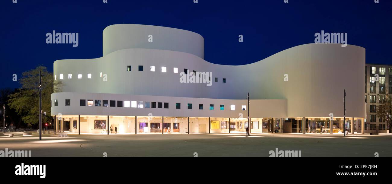 Duesseldorfer Schauspielhaus am Abend, abbreviated Dhaus, Duesseldorf ...