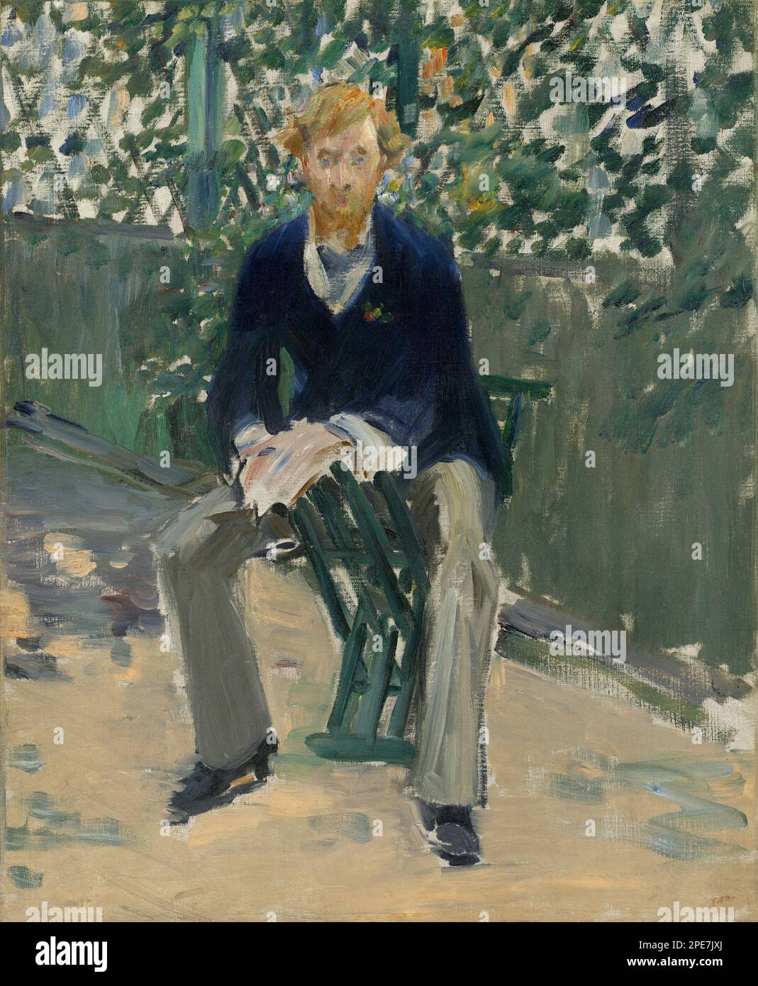 George Moore in the Artist's Garden c. 1879 by Edouard Manet Stock ...