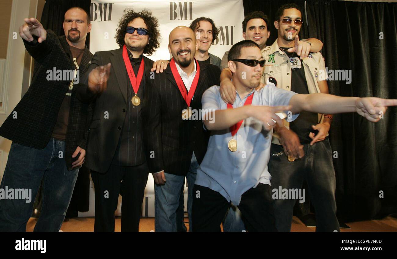Members of the Los Angeles-based rock band Ozomatli arrive for the BMI ...