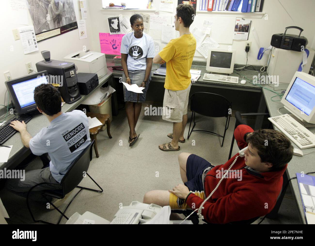 ** ADVANCE FOR MONDAY, APRIL 25 ** Genocide Intervention Fund members ...