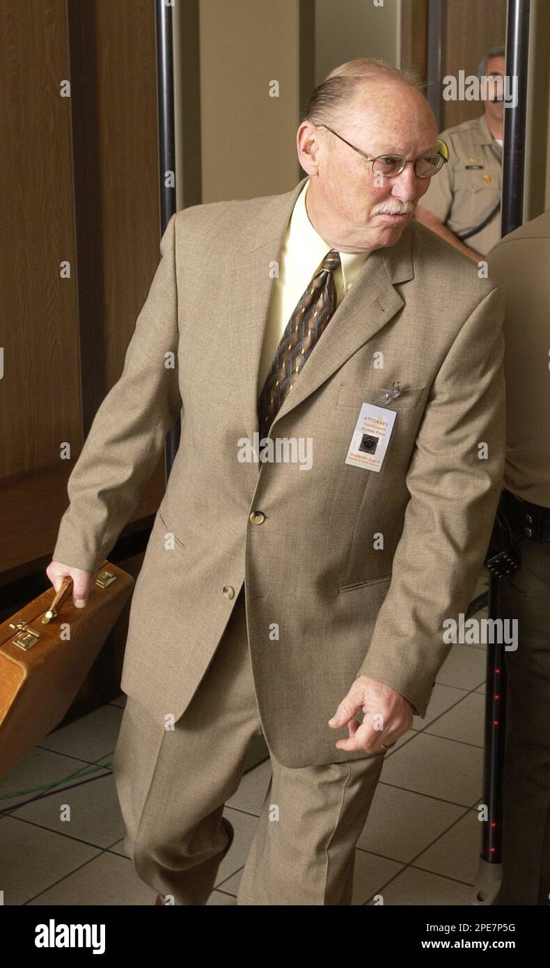 Santa Barbara County District Attorney Thomas Sneddon passes through a ...