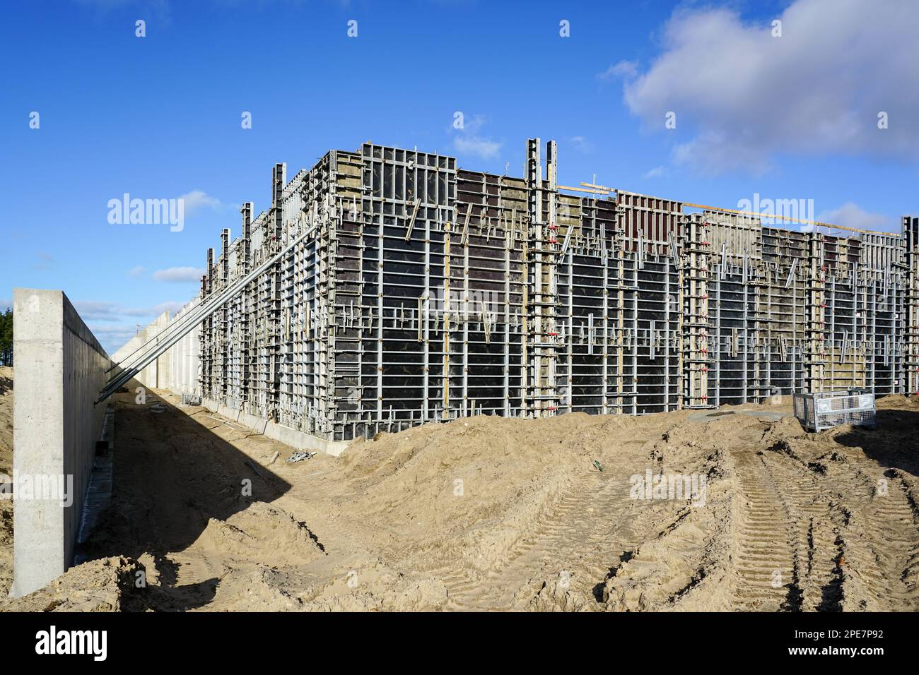 Construction site of a huge reservoir for the drinking water export ...