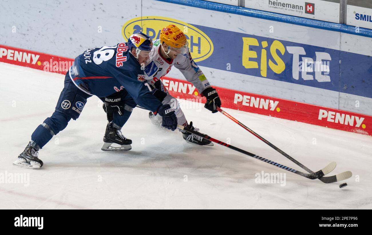 Munich, Germany. 15th Mar, 2023. Ice hockey: DEL, EHC Red Bull München ...