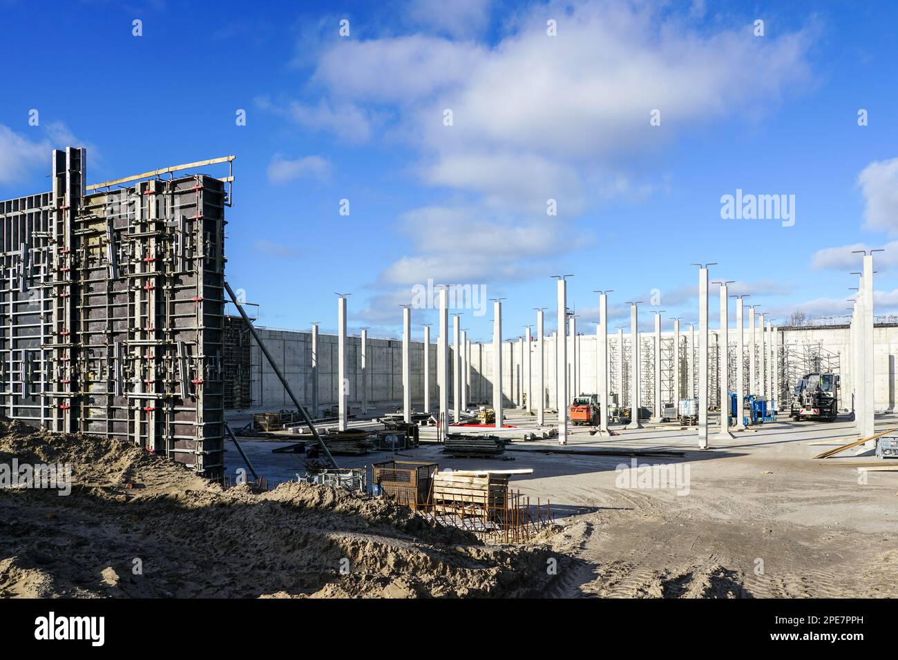 Construction site of a huge reservoir for the drinking water export ...