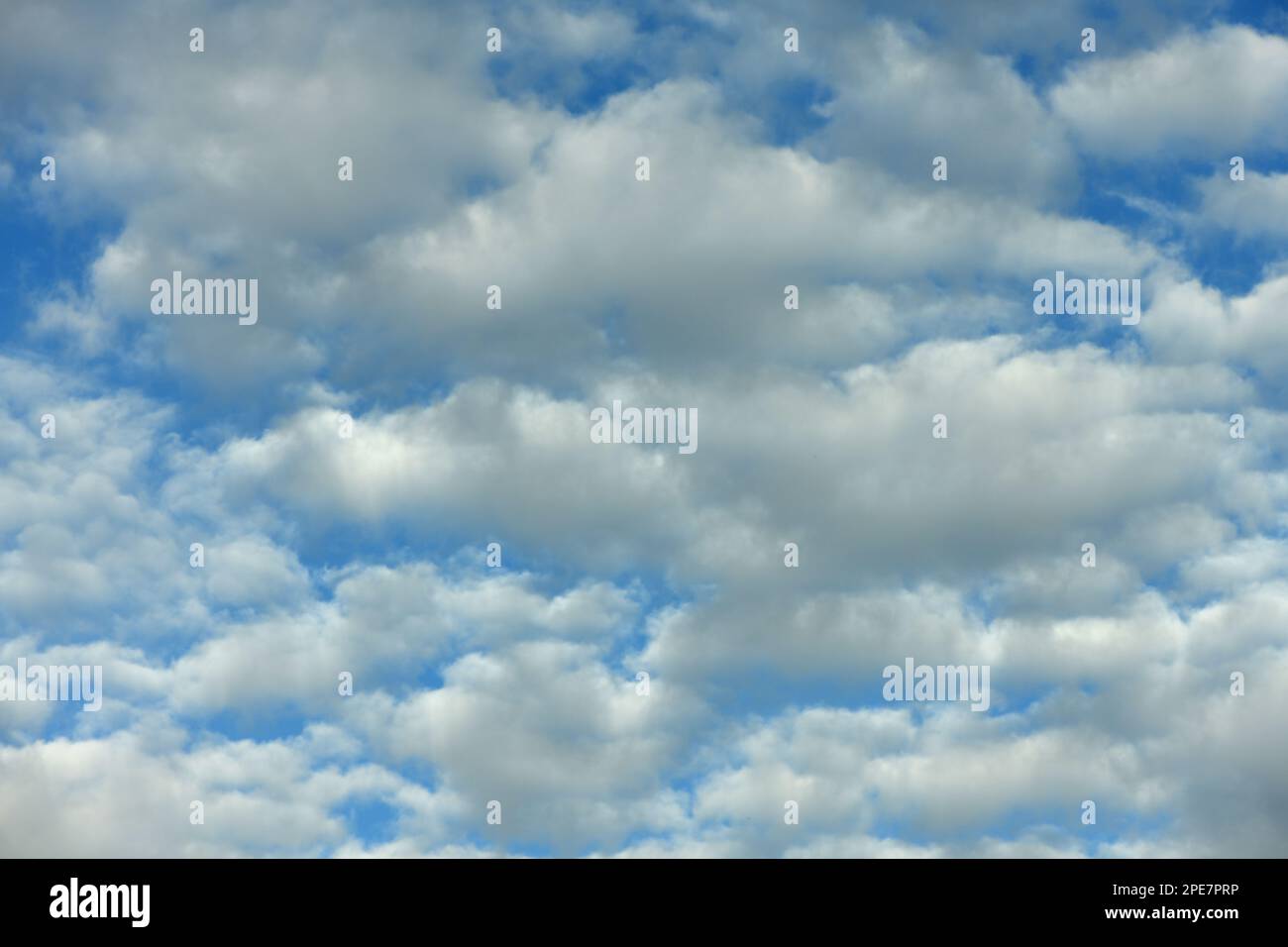 Clouds in the blue sky. Bright blue landscape in the environment ...