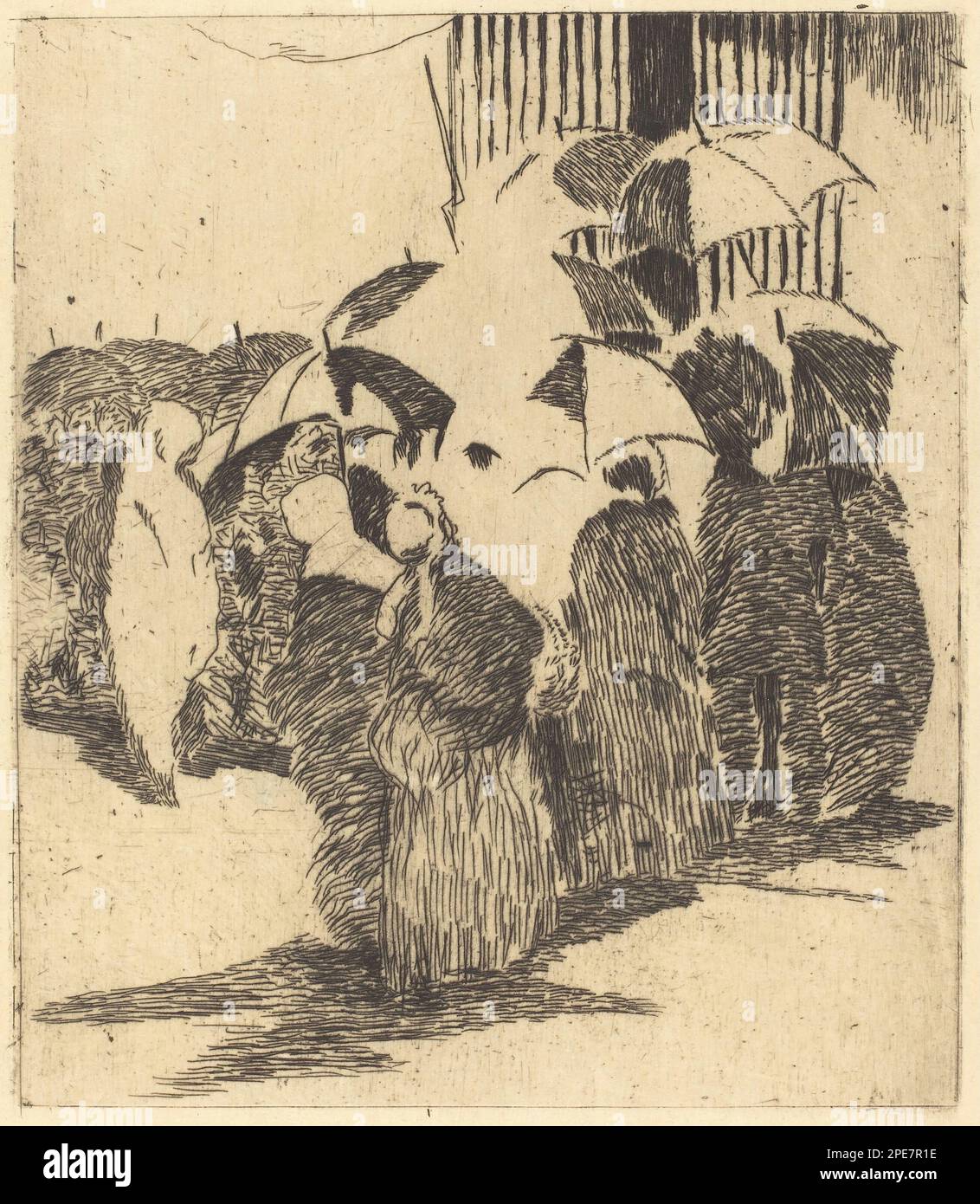 Line in Front of the Butcher Shop (Queue devant la boucherie) 1870 by ...