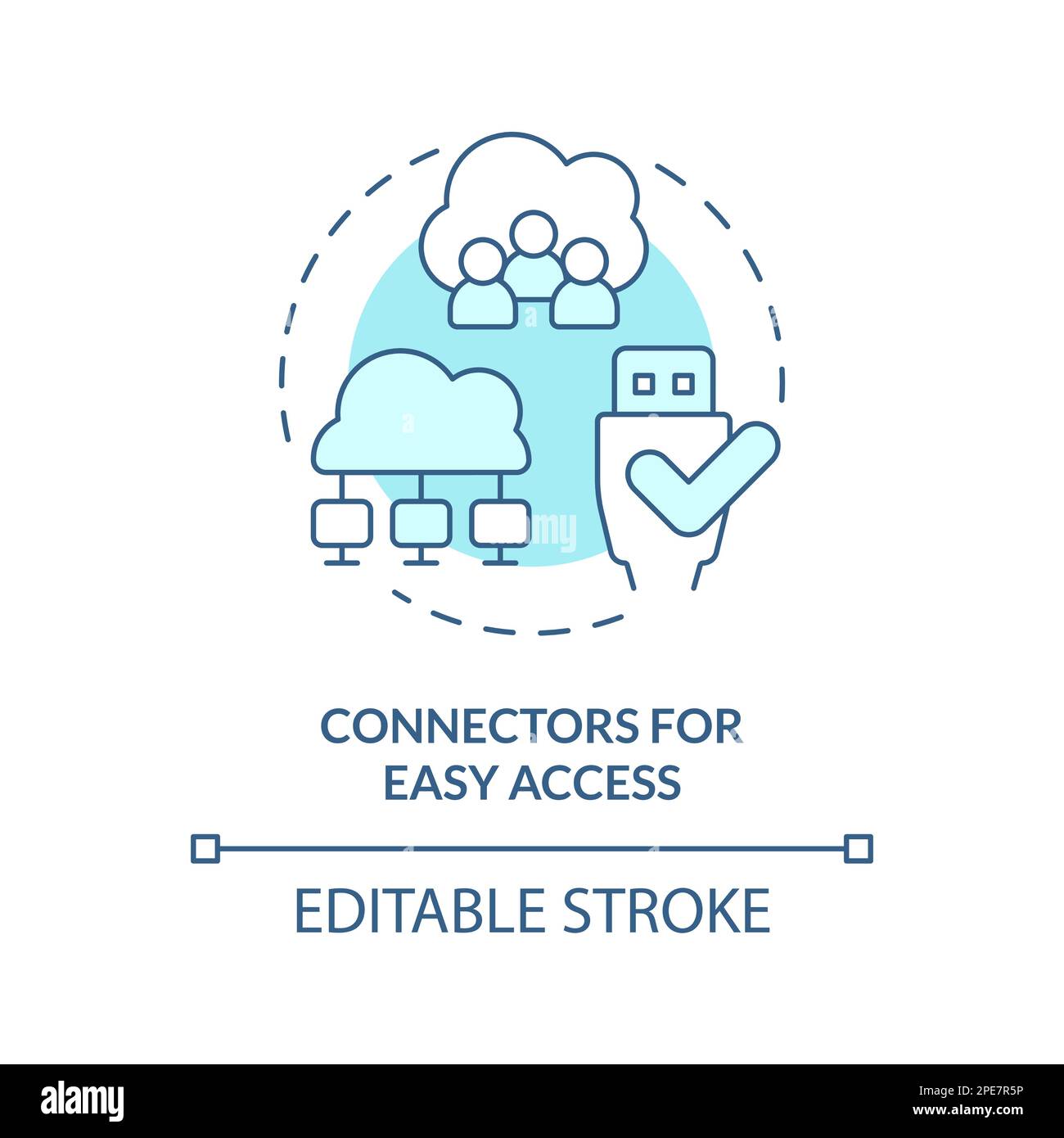 Connectors For Easy Access Turquoise Concept Icon Stock Vector Image And Art Alamy