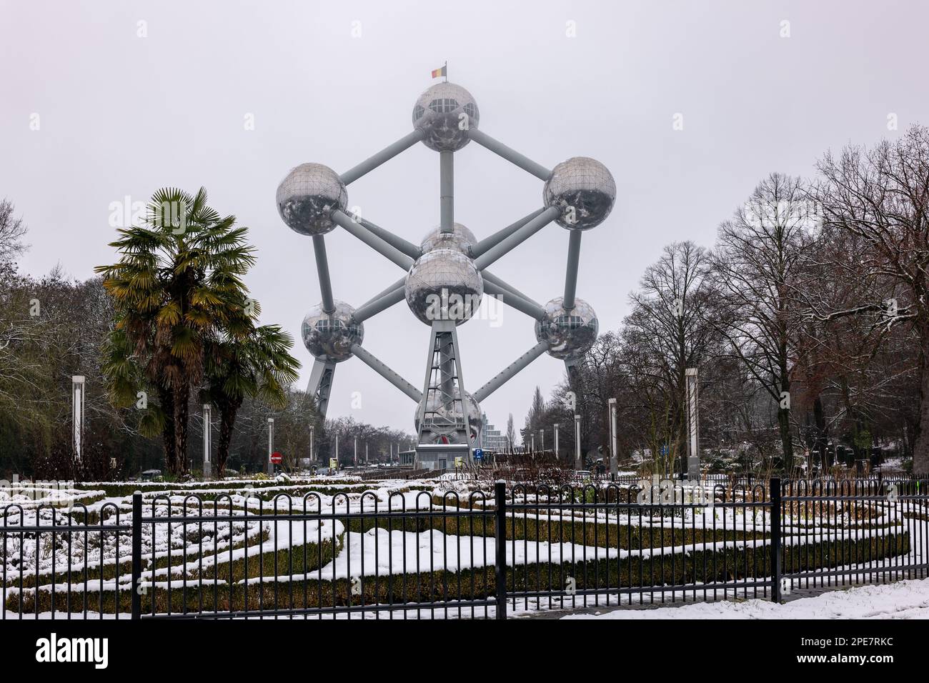 The Atomium in Brussels Belgium in the snow Stock Photo - Alamy