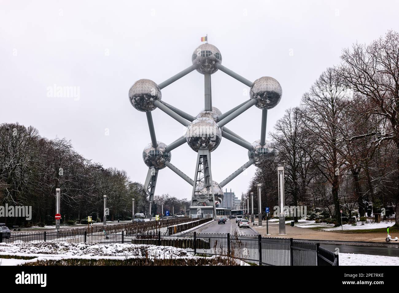 The Atomium in Brussels Belgium in the snow Stock Photo - Alamy