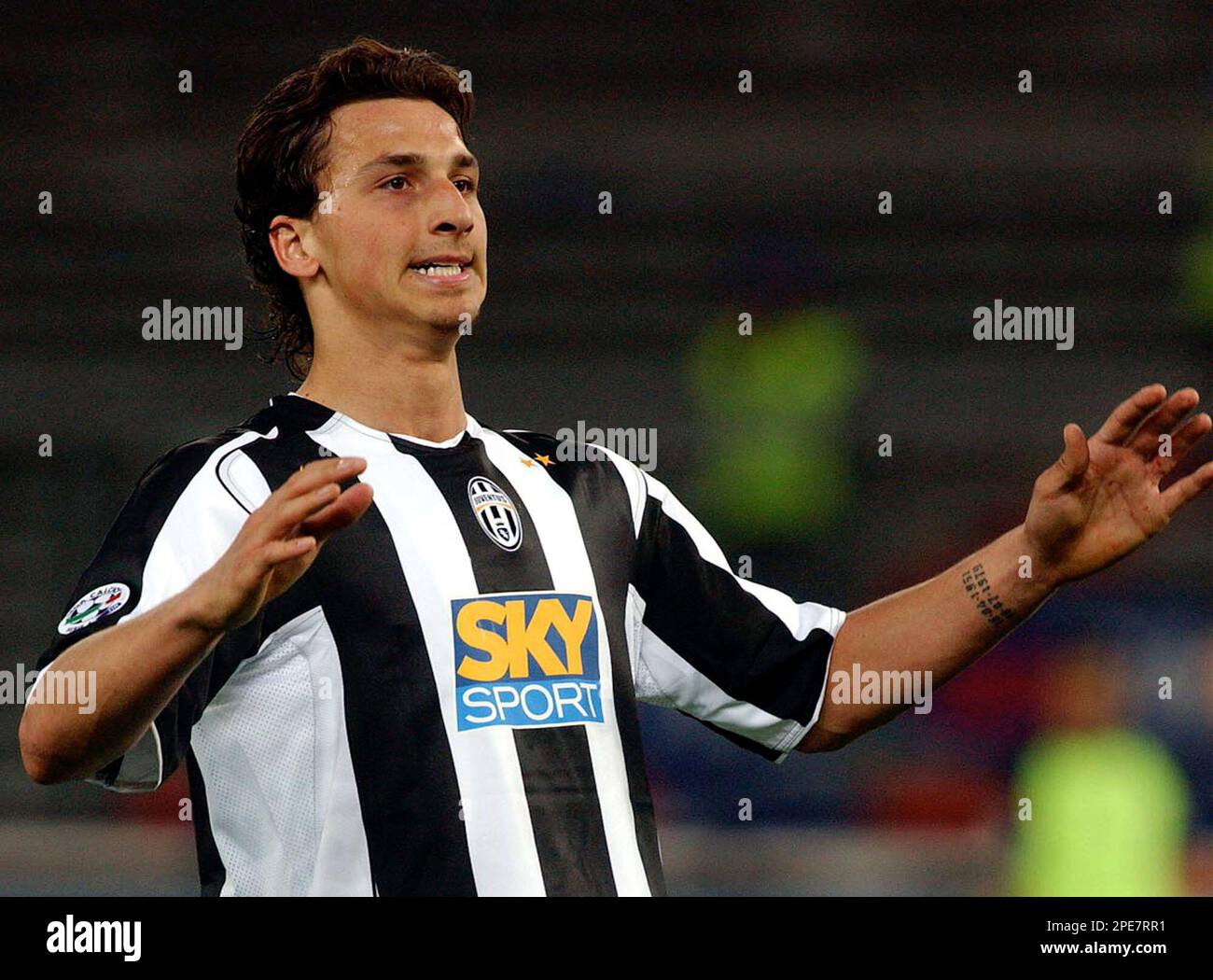 Juventus' striker Zlatan Ibrahimovic of Sweden reacts during the ...