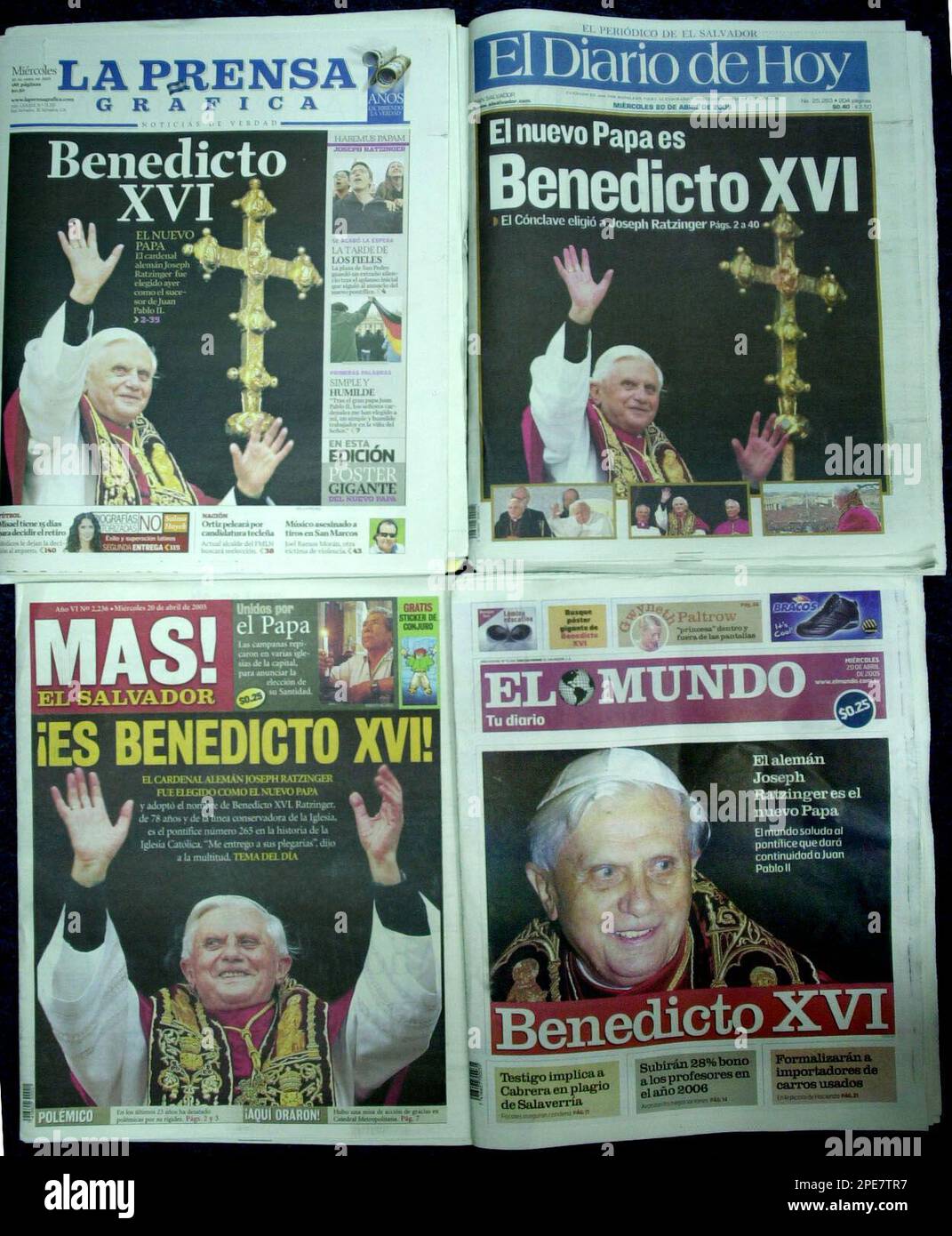 El Salvadoran newspaper front pages headline the selection of German ...