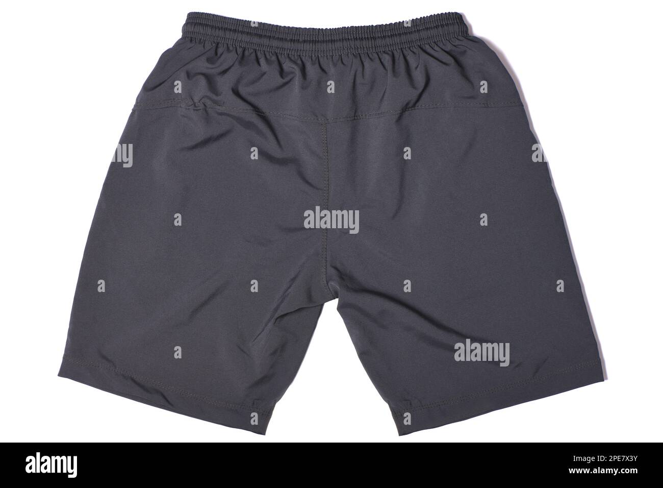 Light summer black shorts. Back view. High resolution photo. Full depth ...