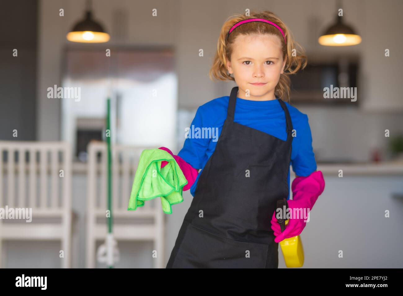 Boy mopping sweeping floor hi-res stock photography and images - Alamy