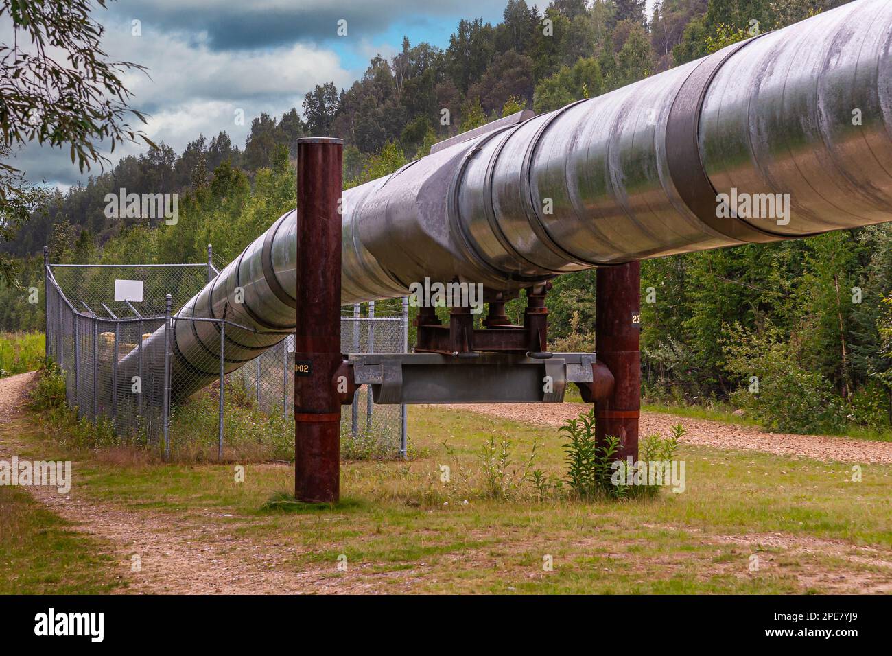 Goldstream, Alaska, USA - July 26, 2011: Alyeska Trans-Alaska pipeline ...