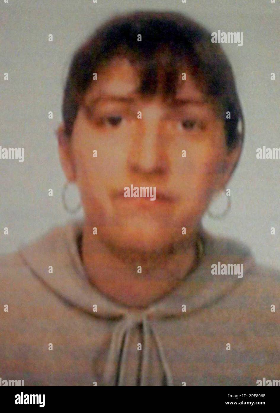 Reproduction from a photo made available by Italian police of a woman ...